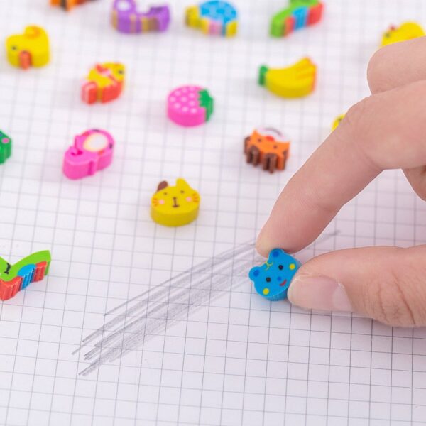 Cartoon Fruit Animal Number Cake Mini Eraser Student Stationery ...